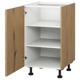 Unterschrank KOCHSTATION "KS-Trea U40", braun (eiche astig), B:40cm H:75cm T:56cm, Schr&auml;nke, Unterschrank, mit zwei Einlegeb&ouml;den, Breite 40 cm, H&ouml;he 75 cm