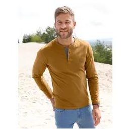 Langarmshirt Catamaran "Langarm-Shirt", Herren, Gr. 64/66, gelb (ocker), 100% Baumwolle, unifarben, Rundhals, Shirts Langarmshirt