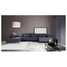 Wohnlandschaft Trendmanufaktur "Luzi, gem&uuml;tliches Sofa, extra viel Platz, viele Kissen, OTTOs Choice", blau (moonlight ocean), B:361cm H:80cm T:203cm, 100% Polyester, Sofas, Wohnlandschaft, Designsofa mit tollem Sitzkomfort, Metallf&uuml;&szlig;e schwarz, Breite 361 cm
