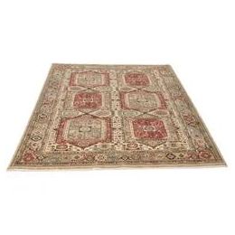 Wollteppich Theko "Saharna 7275" Gr. 3, beige, B:120cm H:10mm L:150cm, Wolle, Teppiche, Fransenteppich, reine Wolle, Orient-Optik, mit Fransen