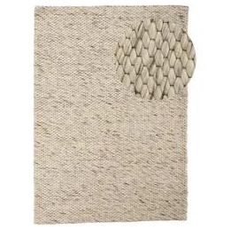 Wollteppich CarpetFine "Sina, auch als L&auml;ufer", beige (dunkelbeige), B:120cm H:14mm L:170cm, Wolle, Teppiche, Handweb Teppich, reine Wolle, meliert, handgewebt, weich & kuschelig