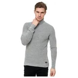 Rollkragenpullover Rusty Neal, Herren, Gr. XL, grau (hellgrau), 82% Polyacryl, 10% Polyamid, 8% Elasthan, unifarben, normal, hoch geschlossener Ausschnitt, Pullover Rollkragenpullover, mit stilvollem Hochkragen