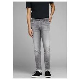 Jack & Jones Slim-fit-Jeans JACK & JONES "JJIGLENN JJICON JJ 619 50SPS NOOS", Herren, Gr. 30, L&auml;nge 34, grau (grau, denim), Denim/Jeans, Obermaterial: 93% Baumwolle, 5% Polyester, 2% Elasthan, Abriebeffekte, slim fit lang, Jeans Slim-fit-Jeans, Baumwollmischung, slim fit