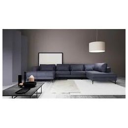 Wohnlandschaft Trendmanufaktur "Luzi, gem&uuml;tliches Sofa, extra viel Platz, viele Kissen, OTTOs Choice", blau (moonlight ocean), B:361cm H:80cm T:203cm, 100% Polyester, Sofas, Wohnlandschaft, Designsofa mit tollem Sitzkomfort, Metallf&uuml;&szlig;e schwarz, Breite 361 cm
