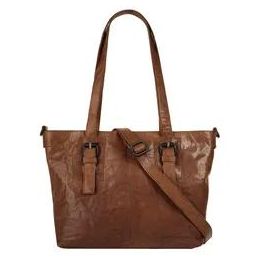 SPIKES & SPARROW Shopper SPIKES & SPARROW, Damen, Gr. B/H/T: 32cm x 26cm x 9cm onesize, braun (cognac), Leder, leicht gl&auml;nzend, unifarben, Taschen Shopper, echt Leder