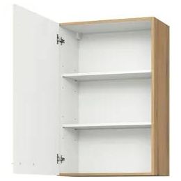 H&auml;ngeschrank KOCHSTATION "KS-Trea O60-90", wei&szlig; (magnolie, eiche astig), B:60cm H:90cm T:35cm, Schr&auml;nke, H&auml;ngeschrank, inklusive zwei Einlegeb&ouml;den, Breite 60 cm, H&ouml;he 90 cm
