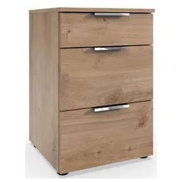 Nachtkommode wimex "Level by fresh to go", braun (plankeneiche nachbildung), B:41cm H:61cm T:41cm, Spanplatte, Sideboards, 3 Schubladen mit soft-close Funktion, 41cm breit, 61cm hoch