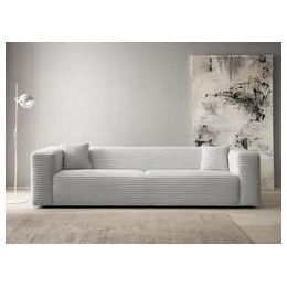 3-Sitzer Home Affaire "BAKELS, Couch in Cord oder Boucle-Stoff, Sofa im modernen Design", grau (hellgrau), B:275cm H:66cm T:101cm, Sofas, bequemer Sitzkomfort,in 2 Stoffen und 8 Farben lieferbar