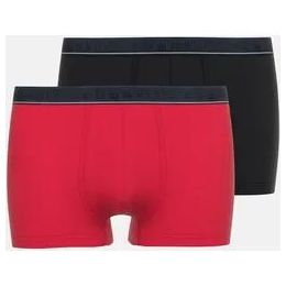 Boxer Bugatti "Rom", Herren, Gr. 7 (XL), rot (rot, mittel, uni), Single Jersey, Obermaterial: 95% Baumwolle, 5% Elasthan, unifarben, k&ouml;rpernah, Unterhosen, weich, basic, eng, atmungsaktiv, breiter Bund, Baumwollmix