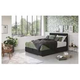 Boxbett COTTA "Tom mit Bettkasten, Topper und Zierkissen", schwarz, B:145cm L:209cm, Komplettbetten, Bett Betten mit Bettkasten, Bestseller, Unser Dauertiefpreis, Topseller
