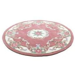 Teppich Theko "Ming" Gr. 9, rosa (ros&eacute;), H:14mm &Oslash;:150cm, Kunstfaser, Teppiche, Teppich, hochwertiges Acrylgarn, ideal im Wohnzimmer & Schlafzimmer