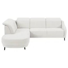 Sit & More Ecksofa SIT & MORE "Blues L-Form", wei&szlig;, B:258cm H:93cm T:249cm, 100% Polyester, Sofas, Ecksofa, wahlweise mit Klapptisch und USB