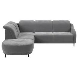 Sit & More Ecksofa SIT & MORE "Blues L-Form", grau (stone), B:258cm H:93cm T:249cm, 100% Polyester, Sofas, Ecksofa, wahlweise mit Klapptisch und USB