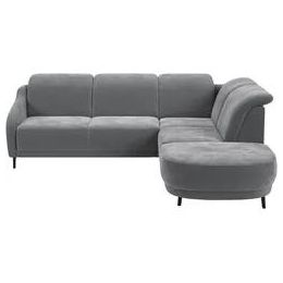 Sit & More Ecksofa SIT & MORE "Blues L-Form", grau (stone), B:258cm H:93cm T:249cm, 100% Polyester, Sofas, Ecksofa, wahlweise mit Klapptisch und USB
