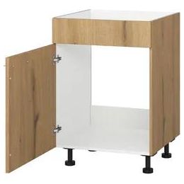 Sp&uuml;lenunterschrank KOCHSTATION "KS-Trea SPBL60", braun (eiche astig), B:60cm H:75cm T:56cm, Schr&auml;nke, Breite 60 cm, H&ouml;he 75 cm