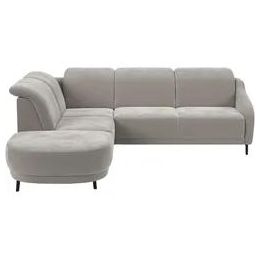 Sit & More Ecksofa SIT & MORE "Blues L-Form", grau (anthrazit), B:258cm H:93cm T:249cm, 100% Polyester, Sofas, Ecksofa, wahlweise mit Klapptisch und USB