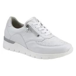 Waldl&auml;ufer Sneaker WALDL&Auml;UFER "K-RAMONA-Soft", Damen, Gr. 5,5 (38,5), silber (wei&szlig;, silberfarben), Nappaleder, Nubukleder, Textil, Schuhe Sneaker, in Weite K, mit Orthotritt, Freizeitschuh, Halbschuh, Schn&uuml;rschuh
