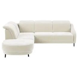 Sit & More Ecksofa SIT & MORE "Blues L-Form", beige (elfenbein), B:258cm H:93cm T:249cm, 100% Polyester, Sofas, Ecksofa, wahlweise mit Klapptisch und USB