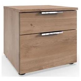 Nachtkommode wimex "Level by fresh to go", braun (plankeneiche nachbildung), B:41cm H:39cm T:41cm, Holzwerkstoff, Sideboards, 2 Schubladen mit soft-close Funktion, 41cm breit, 39cm hoch