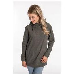 Kapuzensweatshirt DEPROC ACTIVE "SWEAT ALBERTA WOMEN", Gr. 40 (M), grau (anthrazit), 100% Polyester, bequem, angesetztes B&uuml;ndchen, Sweatshirts Sportbekleidung Zip-Hoodie Outdoorbekleidung Sweatshirt Sweatjacke Hoodie, aus funktionalem Piqu&eacute;-Fleece