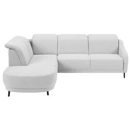 Sit & More Ecksofa SIT & MORE "Blues L-Form", silber, B:258cm H:93cm T:249cm, 100% Polyester, Sofas, Ecksofa, wahlweise mit Klapptisch und USB