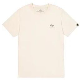 T-Shirt Alpha Industries "Backprint T-Shirt", Herren, Gr. S, wei&szlig; (jet stream wei&szlig;), Obermaterial: 100% Baumwolle, Shirts T-Shirt