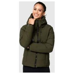 Winterjacke Marikoo "Shimoaa XVI", Damen, Gr. XS, gr&uuml;n (schwarz olive), Obermaterial: 100% Polyester; Futter: 100% Polyester; Wattierung: 100% Polyester; &Auml;rmelfutter: 100% Polyester, Jacken Winterjacke, Mit breiter Steppung und gro&szlig;er Kapuze