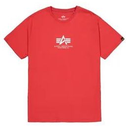 T-Shirt Alpha Industries "Basic T-Shirt ML", Herren, Gr. M, rot (speed rot, wei&szlig;), Obermaterial: 100% Baumwolle, Shirts T-Shirt