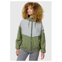 Outdoorjacke Marikoo "Liubkaa", Damen, Gr. M, gr&uuml;n (dusty olive), Obermaterial: 100% Polyester; Innenseite: 65% Polyester, 35% Baumwolle; Futter: 100% Polyester, elastischer Bund mit innenliegendem Gummizug, Jacken Outdoorjacke, mit Kapuze
