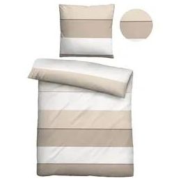 Bettw&auml;sche Biberna "Antonia", grau (kitt), B/L: 155cm x 200cm, 1 Stk., 1 Stk., Mako-Satin, B/L: 80cm x 80cm, 2 Stk., Mako-Satin, Obermaterial: 100% Baumwolle, Bettw&auml;sche, Bettw&auml;sche, feiner Glanz + weicher Griff, pflegeleicht, ganzj&auml;hrig einsetzbar, RV