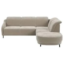 Sit & More Ecksofa SIT & MORE "Blues L-Form", beige, B:258cm H:93cm T:249cm, 100% Polyester, Sofas, Ecksofa, wahlweise mit Klapptisch und USB