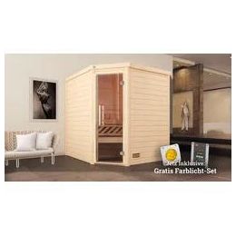 Sauna Weka "Turku", beige (natur), Saunaofen, externe Steuerung, 7,5 kW, Saunen, 7,5 kW-Ofen mit digitaler Steuerung