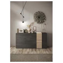 Sideboard Home Affaire "Venus, Kommode", grau (titanio, eiche cadiz nb), B:181cm H:86cm T:44cm, Sideboards, Sideboard, Breite 181 cm