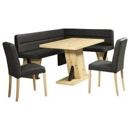 Eckbankgruppe Home Affaire "Laros Sitzgruppe, Eckbank, St&uuml;hle, Tisch", schwarz (schwarz, schwarz, natur), B:182cm H:87,5cm T:141cm, FSC-zertifizierter Holzwerkstoff, FSC-zertifiziertes Massivholz, Kunstleder, Sitzm&ouml;bel-Sets, Eckbankgruppe, perfekt f&uuml;r K&uuml;che, Esszimmer, Wohnzimmer, Bestseller