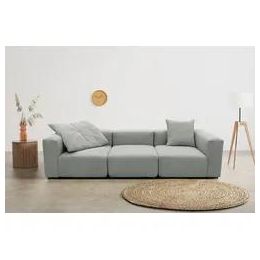 Big-Sofa Home Affaire "Gerrid", grau (hellgrau), B:301cm H:69cm T:108cm, 100% Polyester, Sofas, Big-Sofa, Cord-Bezug, bestehend aus Modulen: 2 Eck- und ein Mittelelement