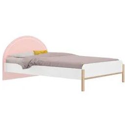 Jugendbett GAMI "Einzelbett, Kinderbett, mit LED-Beleuchtung am Kopfteil, 90x200 cm", rosa (rosafarben, eiche hell), B:102cm H:83cm L:207cm, Betten, Jugendbett Kinderbett, Elegantes Design f&uuml;r eine sanfte und feminine Atmosph&auml;re.