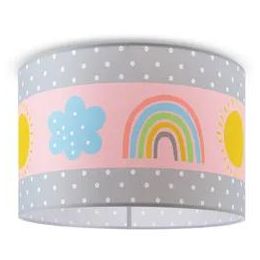 Paco Home Deckenleuchte "Cosmo 962", wei&szlig;, 1, &Oslash; 45,5cm H: 29,5cm, Leuchten, Lampe Kinderzimmer Deckenlampe Regenbogen Sonne Rosa Grau Wei&szlig; E27, Kinderlampe