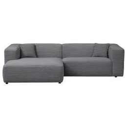 Polsterecke Home Affaire "BAKELS, Ecksofa-Set mit Hocker, L-Form mit Schlaffunktion", grau (anthrazit), B:267cm H:66cm T:163cm, Sofas, Ecksofa-Set (incl. Hocker) im trendigen Megacord