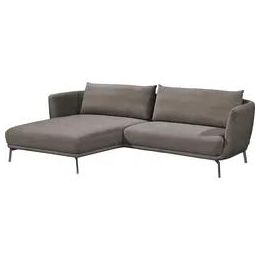 Sch&ouml;ner Wohnen Ecksofa "Pearl, zeitlos und elegant, 5 Jahre Hersteller-Garantie, bequem", grau (stone), B:270cm H:71cm T:160cm, 100% Polyester, SCH&Ouml;NER WOHNEN-KOLLEKTION, Sofas, Ecksofa, L-Form, Ma&szlig;e (B/H/T): 270/71/160 cm, F&uuml;&szlig;e Metall