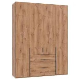 Kleiderschrank wimex "New York", braun (plankeneichefarben), B:180cm H:236cm T:58cm, Schr&auml;nke, Kleiderschrank, wahlweise 208 oder 236cm hoch