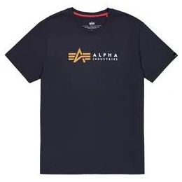 T-Shirt Alpha Industries "Alpha Label T-Shirt", Herren, Gr. XL, blau (rep.blau), Obermaterial: 100% Baumwolle, Shirts T-Shirt