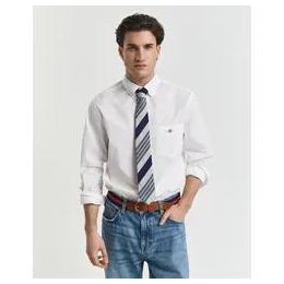Businesshemd Gant "REG OXFORD SHIRT", Herren, Gr. XXL, N-Gr, wei&szlig;, Web, Obermaterial: 100% Baumwolle, unifarben, regular fit h&uuml;ftlang, hoch geschlossener Ausschnitt, Manschette, Hemden, Oxford Hemd Regular Fit