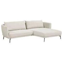 Sch&ouml;ner Wohnen Ecksofa "Pearl, zeitlos und elegant, 5 Jahre Hersteller-Garantie, bequem", wei&szlig;, B:270cm H:71cm T:160cm, 16% Baumwolle, 79% Polyester, 5% Polyacryl, SCH&Ouml;NER WOHNEN-KOLLEKTION, Sofas, Ecksofa, L-Form, Ma&szlig;e (B/H/T): 270/71/160 cm, F&uuml;&szlig;e Metall