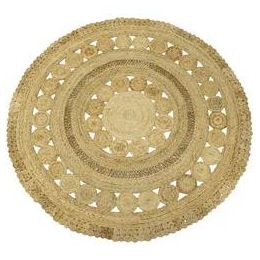Sisalteppich CarpetFine "Juteteppich Finn", beige (natur), H:13mm &Oslash;:150cm, Jute, Teppiche, Sisalteppich, nat&uuml;rliches Pflanzenmaterial von Hand gewebt, Boho Style