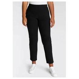 Jerseyhose KjBRAND "Jenny", Damen, Gr. 46, N-Gr, schwarz, Jersey, Obermaterial: 68% Viskose, 27% Polyamid, 5% Elasthan, unifarben, figurbetont kn&ouml;chelfrei, Hosen Jerseyhose, mit elastischem Schlupfbund