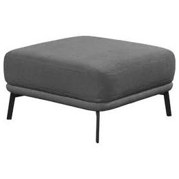 Sch&ouml;ner Wohnen Hocker "Pearl - 5 Jahre Hersteller-Garantie, auch in Boucl&eacute;", grau (stone), B:80cm H:45cm T:80cm, 16% Baumwolle, 79% Polyester, 5% Polyacryl, SCH&Ouml;NER WOHNEN-KOLLEKTION, Hocker, Hocker, Passend zur Serie Pearl, B/T/H: 80/80/45cm, F&uuml;&szlig;e Metall