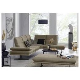 Ecksofa W.Schillig "broadway, Designsofa, toller Sitzkomfort, zeitlos, elegant, L-Form", schwarz (pepper s22), B:284cm H:94cm T:224cm, Flachgewebe S22 (100% Polyester), Sofas, Ecksofa, Sitztiefenverstellung, Kopfteil- & Seitenteilverstellung, Breite 284cm