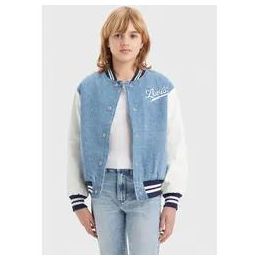 Levi's Bomberjacke LEVI'S KIDS "LVG DENIM BOMBER JACKET", M&auml;dchen, Gr. 16 (164), blau (vibe check), Denim/Jeans, Obermaterial: 100% Baumwolle. Futter: 100% Polyester, B&uuml;ndchen, Jacken Bomberjacke, for GIRLS