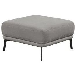 Sch&ouml;ner Wohnen Hocker "Pearl - 5 Jahre Hersteller-Garantie, auch in Boucl&eacute;", silber, B:80cm H:45cm T:80cm, 16% Baumwolle, 79% Polyester, 5% Polyacryl, SCH&Ouml;NER WOHNEN-KOLLEKTION, Hocker, Hocker, Passend zur Serie Pearl, B/T/H: 80/80/45cm, F&uuml;&szlig;e Metall