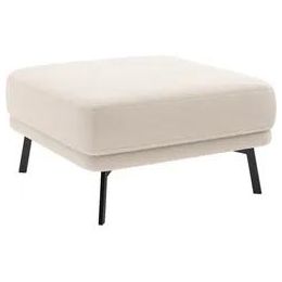 Sch&ouml;ner Wohnen Hocker "Pearl - 5 Jahre Hersteller-Garantie, auch in Boucl&eacute;", wei&szlig;, B:80cm H:45cm T:80cm, 16% Baumwolle, 79% Polyester, 5% Polyacryl, SCH&Ouml;NER WOHNEN-KOLLEKTION, Hocker, Hocker, Passend zur Serie Pearl, B/T/H: 80/80/45cm, F&uuml;&szlig;e Metall